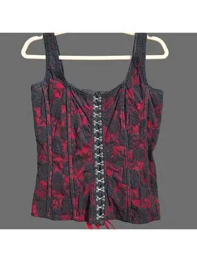 Tripp nyc | Tops | Vintage 9s Y2k Tripp Nyc Corset Size S Red Black ...